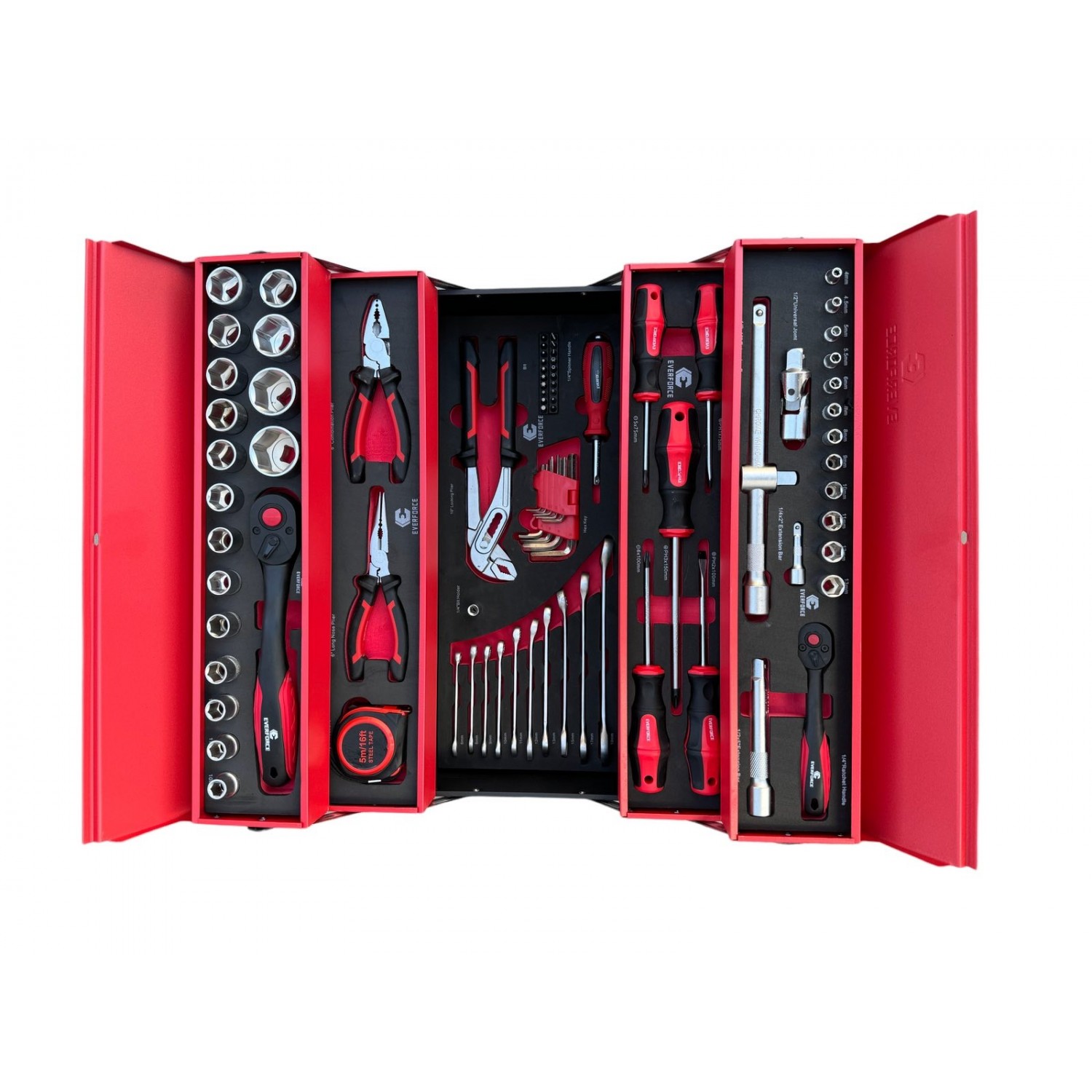 Комплект инструменти в метален куфар 86 части EVERFORCE